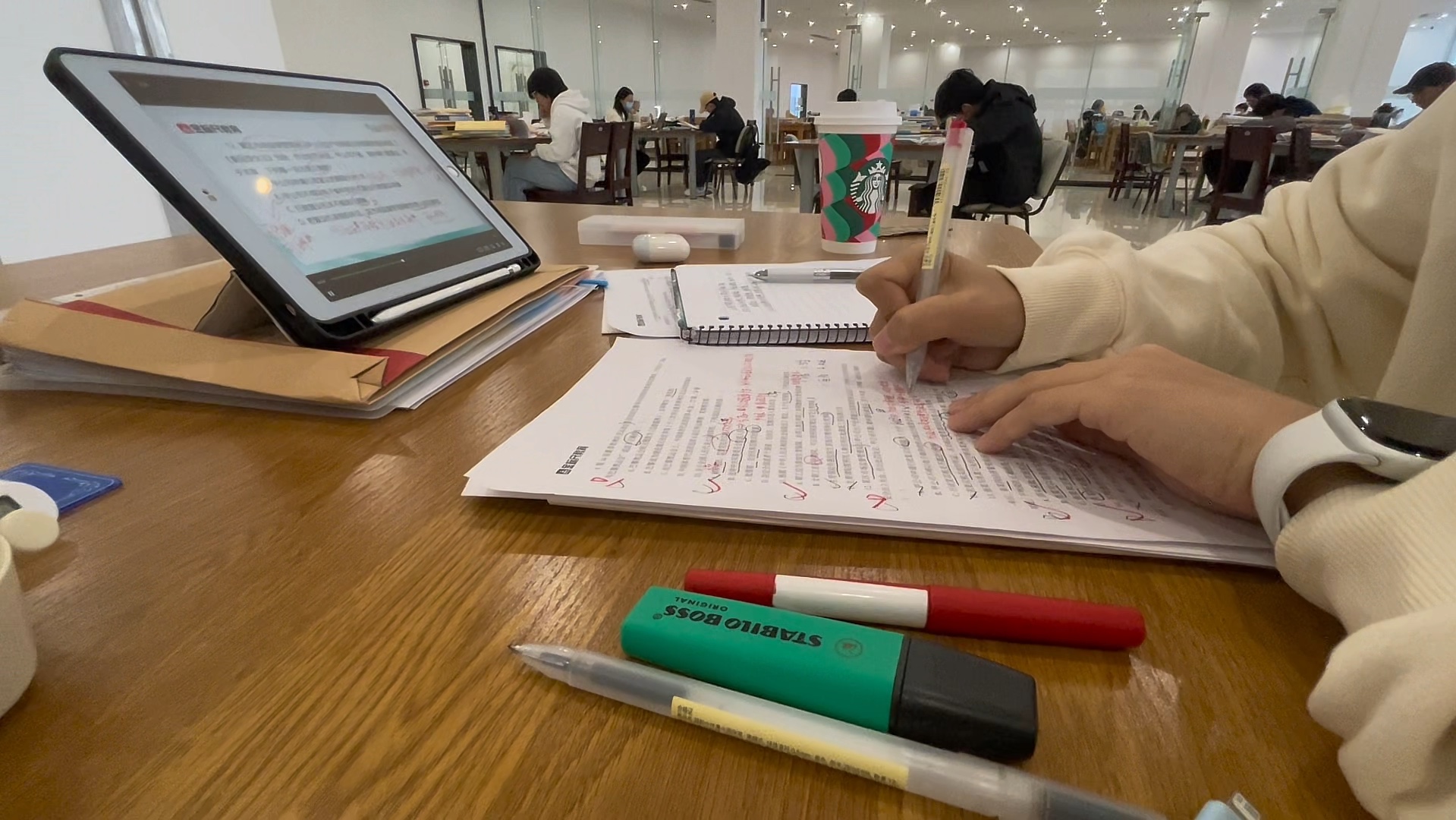 【study with me】自习室学习记录|44分钟原声*自习室空调白噪音