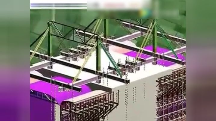 「桥梁是这样架起来的」市政工程中的三角挂篮施工三维动画