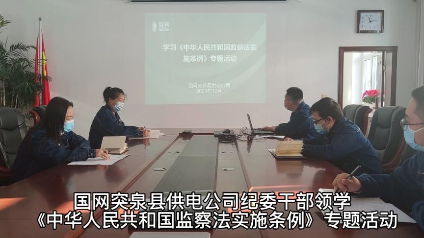 突泉县供电公司纪委干部领学《中华人民共和国监察法实施条例》