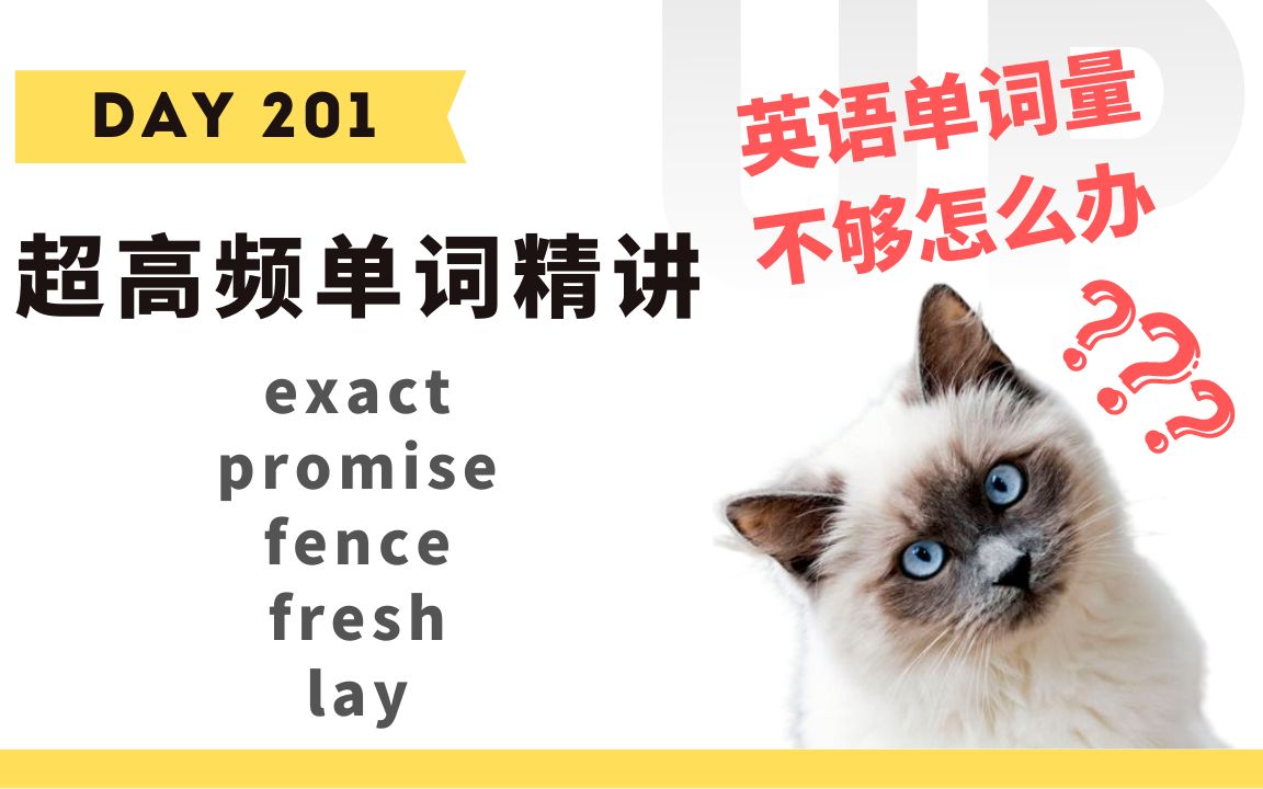 【学英语】十分钟掌握必背单词Day 201:exact, promise, fence, fresh, lay