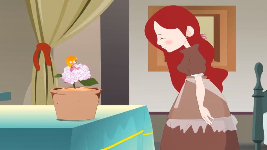 童话故事:拇指姑娘出生了,长得跟朵花似的,女人真是捡到宝了!