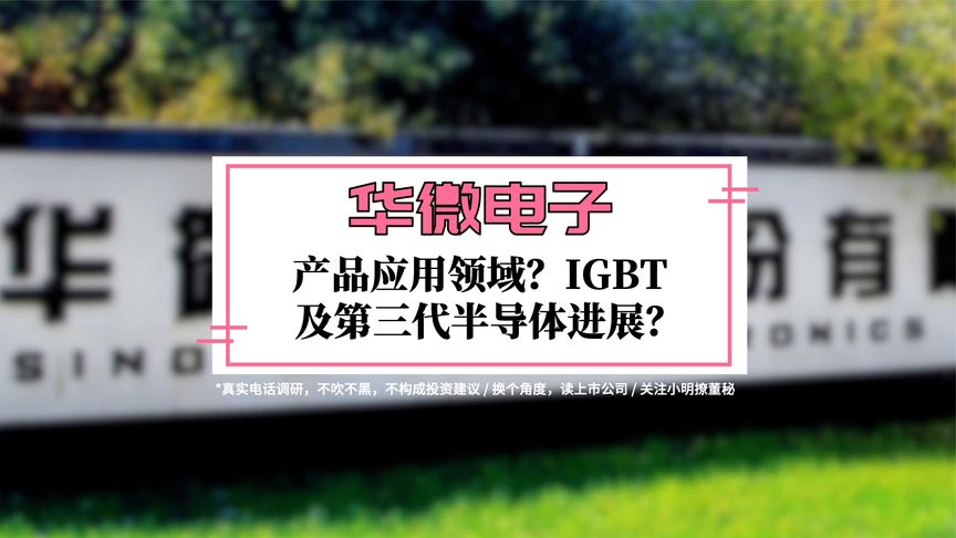 功率半导体领先企业华微电子调研纪要