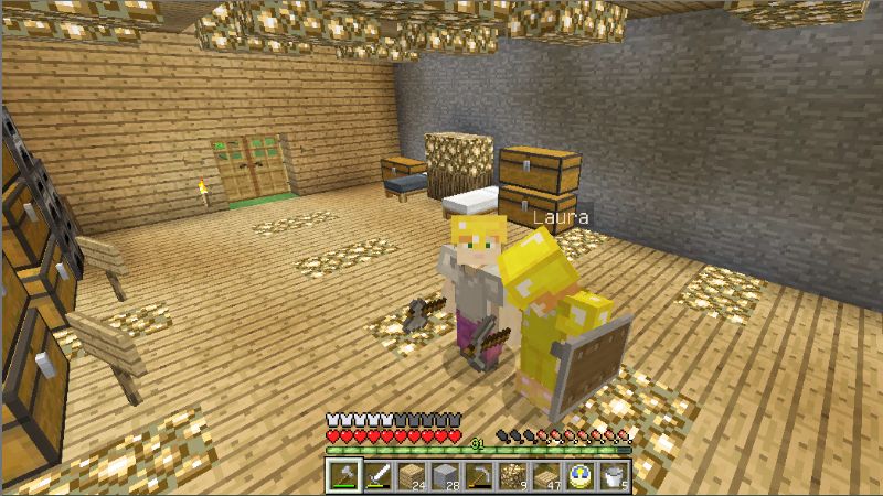 nor叔 我的世界萌新生存 25 家里大装修,终于不是再住在古墓里了