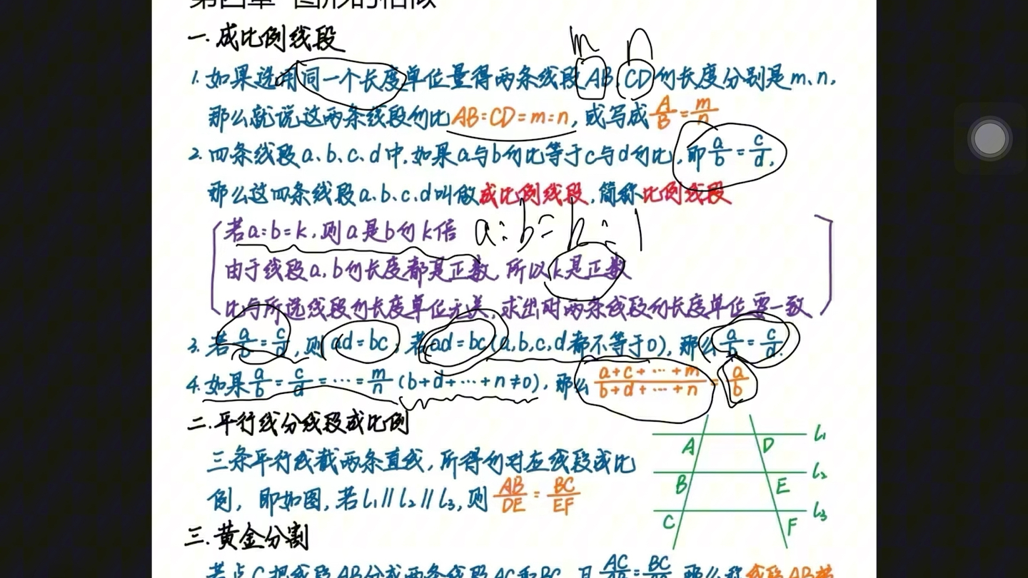 初三数学北师大版第四章图形的相似知识点总结