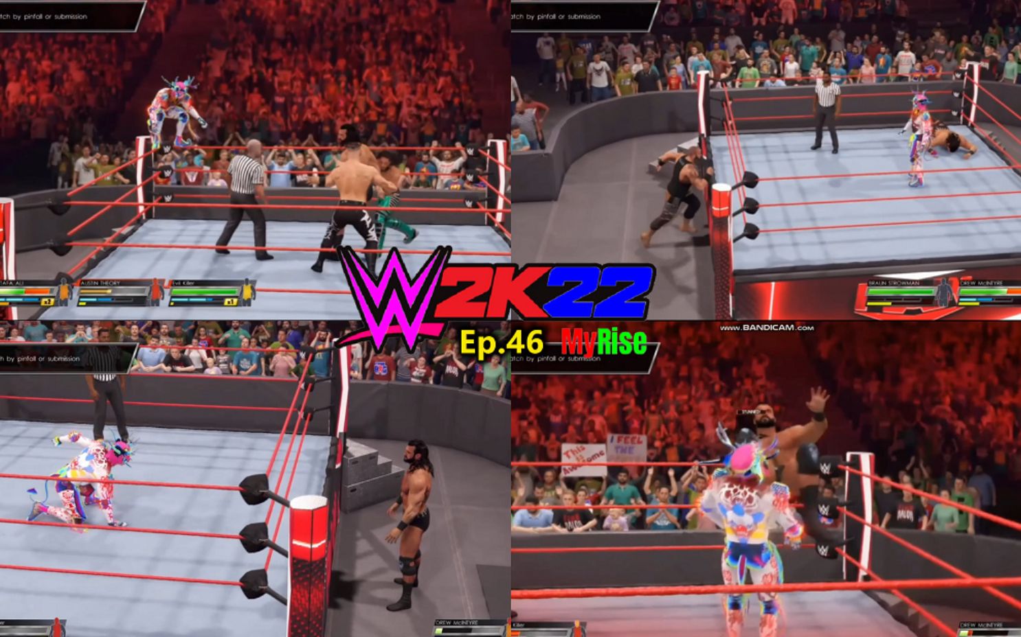 WWE2K22★MyRise 生涯模式 Ep.46★對上德魯啦!超狂1打3 有人亂入...