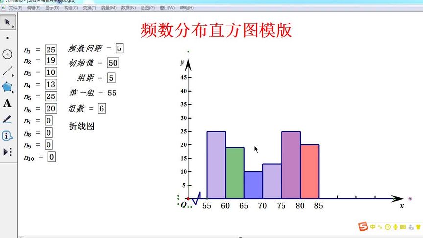 几何画板如何制作频数分布直方图