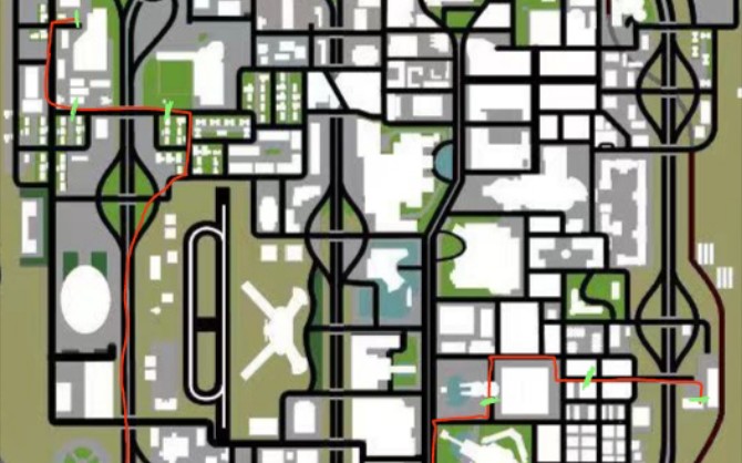 【GTASA】拉斯云祖华公交28路 林登站/市中心→白木房产北 (为红沙...