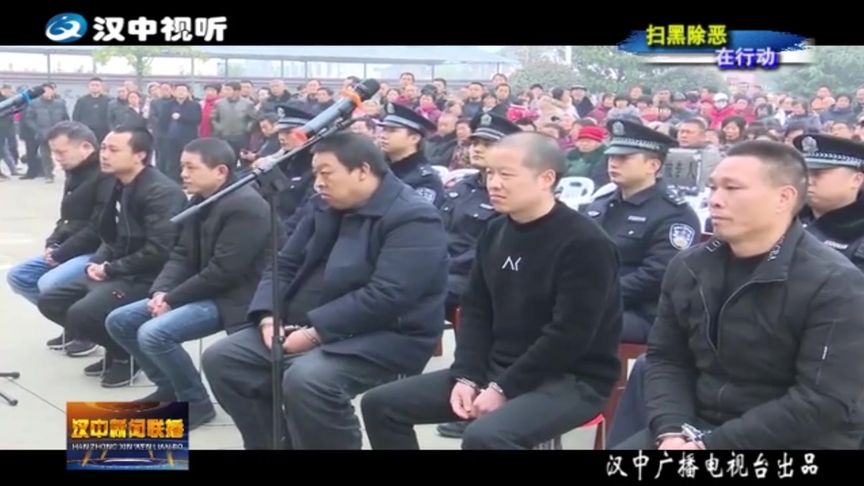 洋县法院公开审理一起涉黑案件,6名被告获刑