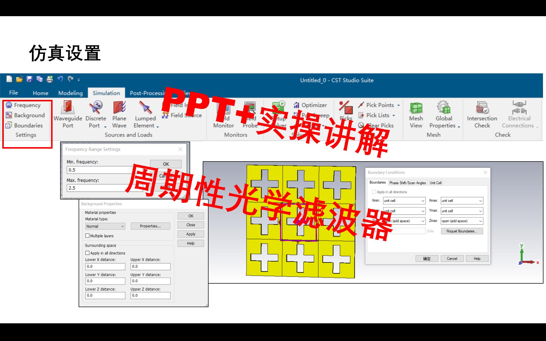 CST仿真学习周期性光学器件