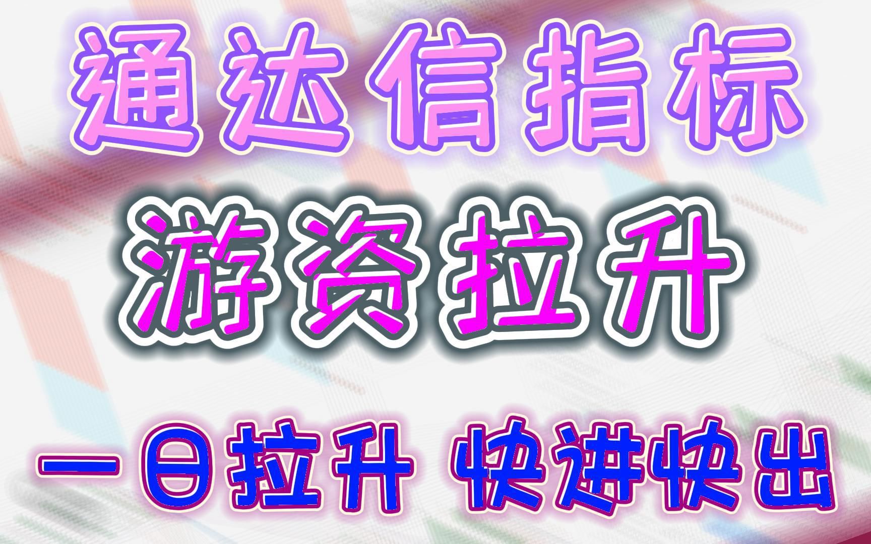 通达信指标——【游资拉升】,一日拉升,快进快出,赚快钱,你日思夜想的...