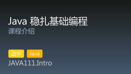 JAVA111.intro - Java 稳扎基础编程 课程介绍