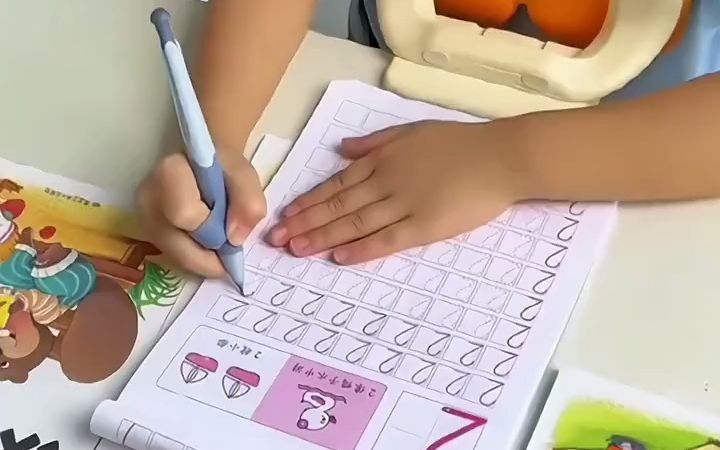 幼儿园初学者1-10汉字数字贴笔顺描红本拼音全套儿童田字格练字本
