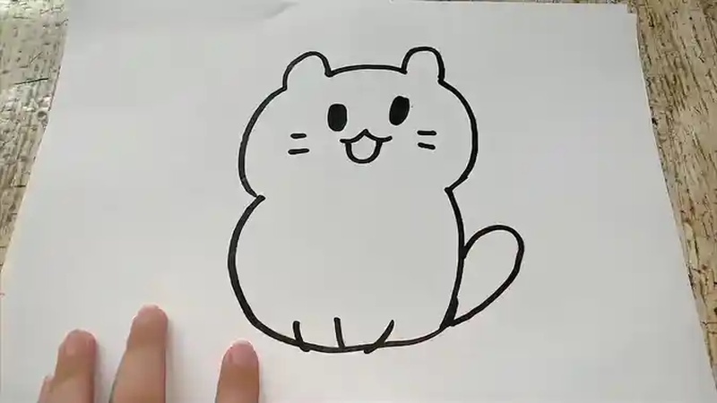 三步画出萌态小猫:零基础也能掌握的简笔画技巧