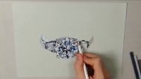 艺术大师手绘一枚钻石戒指,超真实的3d画