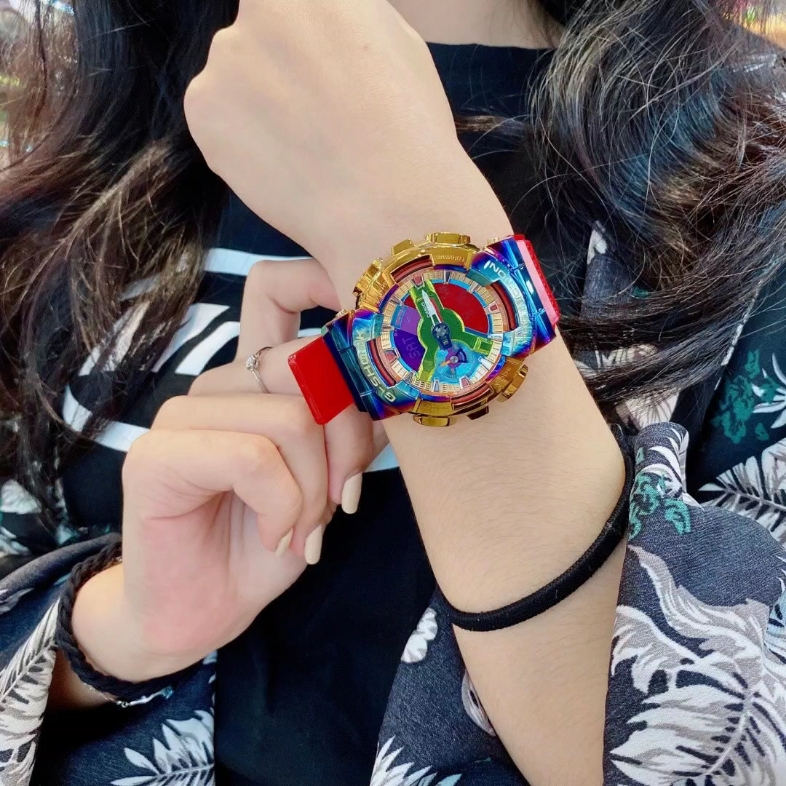 CASIO 卡西欧 大表盘双显防水防震多功能运动手表 GM-110RB-2A【...