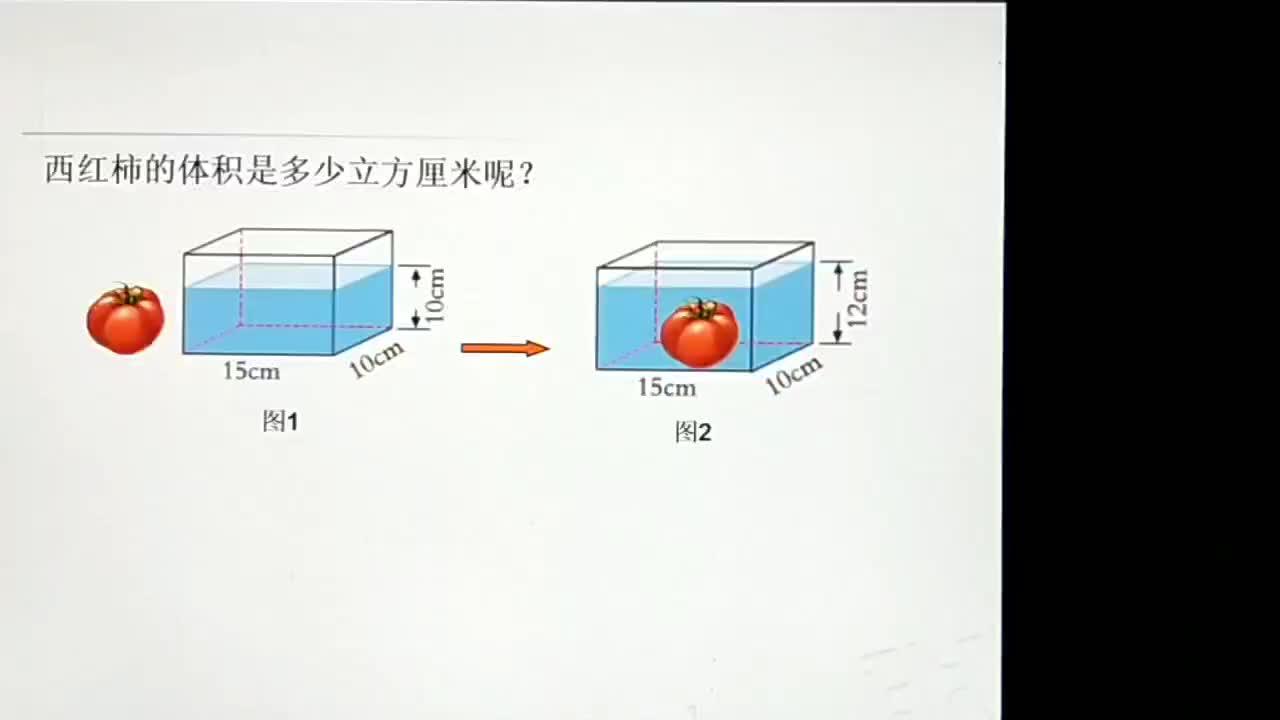 测量不规则物体的体积,方法1。五年级数学