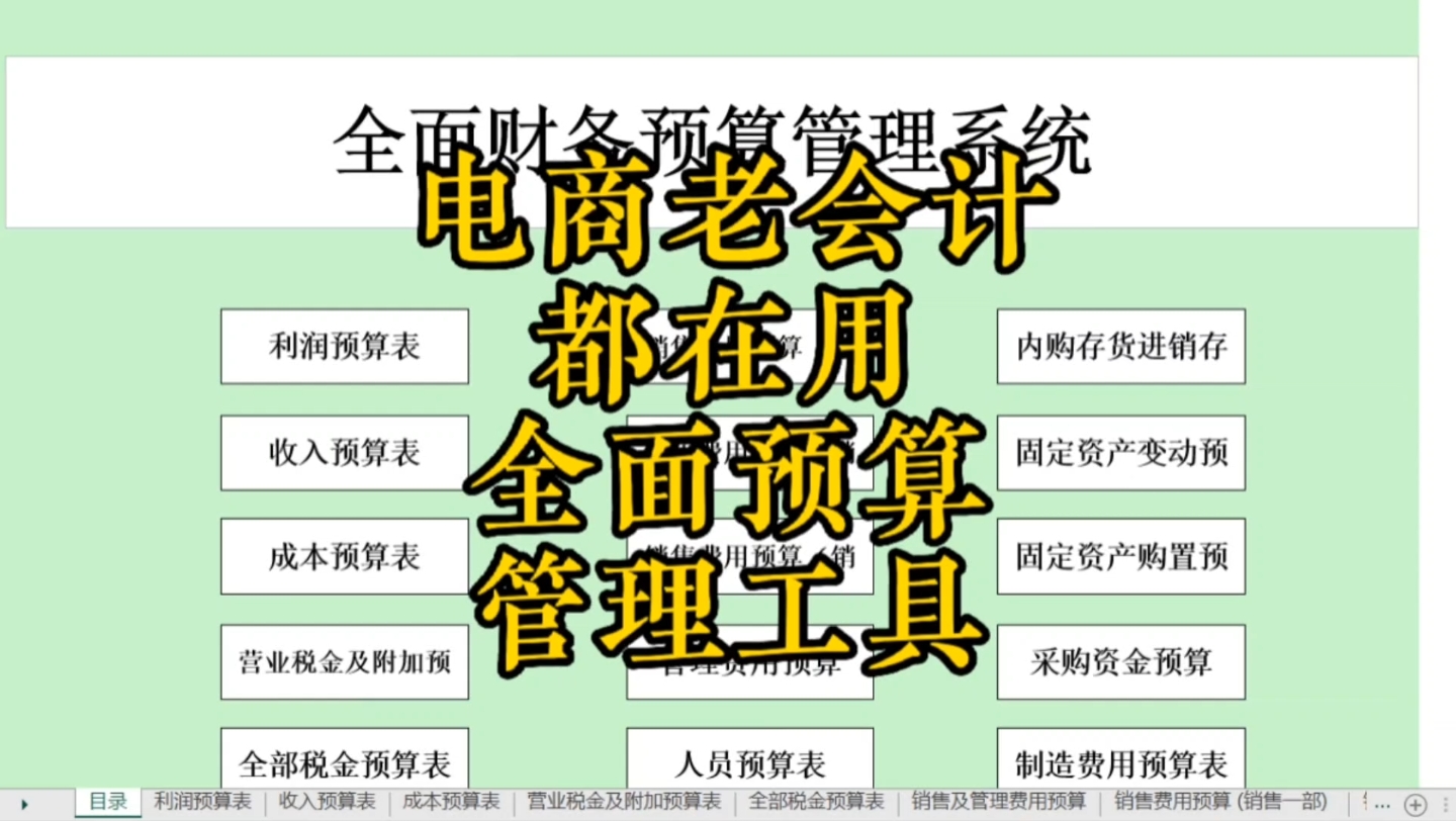 电商老会计都在用的电商公司全面预算管理工具