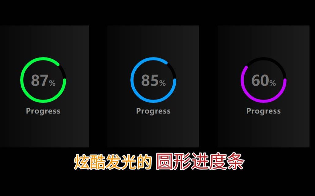 「前端编程实战 17」HTML+CSS3 实现炫酷圆形进度条网页特效