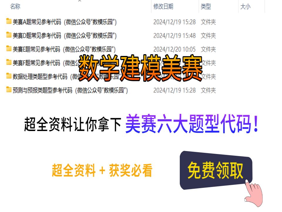 2025年美赛六大题型常见参考代码大全