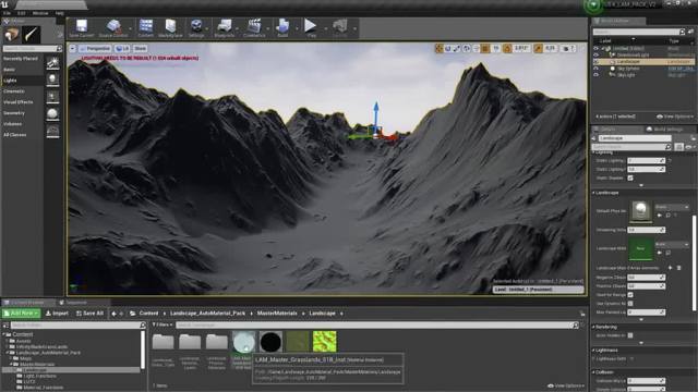 UE4地编教程 场景搭建速攻 山地地形v2 Moutai Ladscape v2
