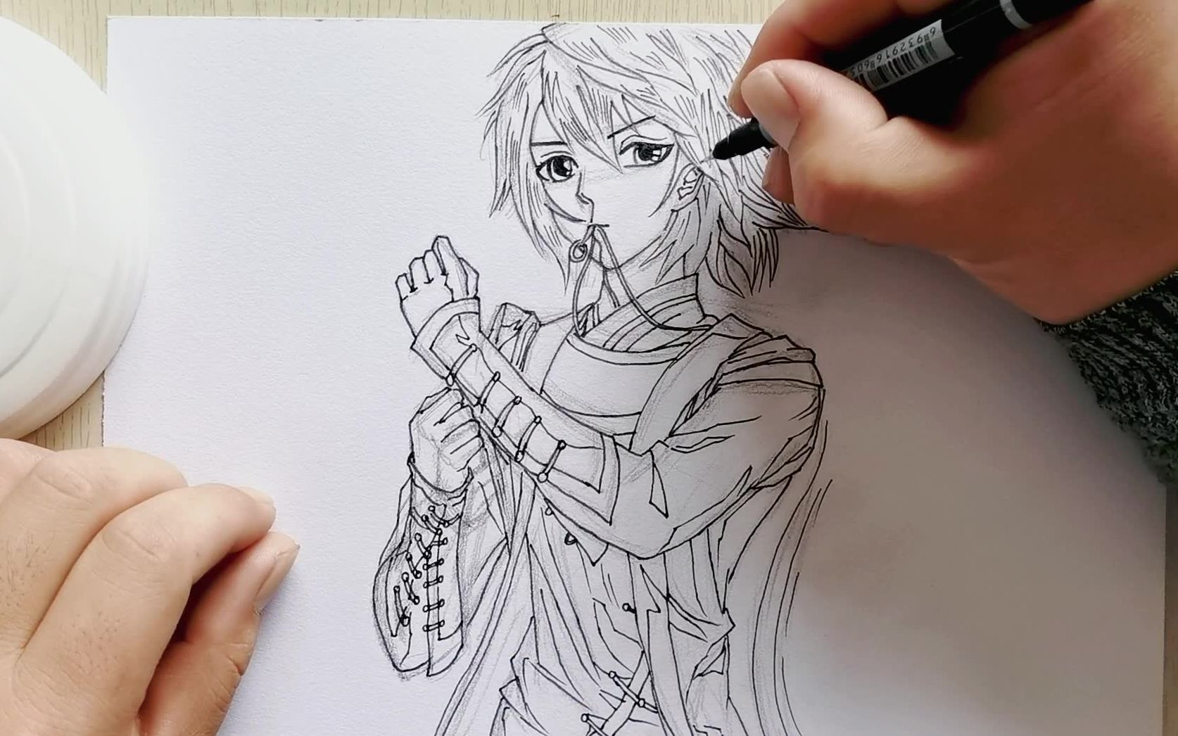 #手绘#日常,手绘动漫人物教程,帅气男哦