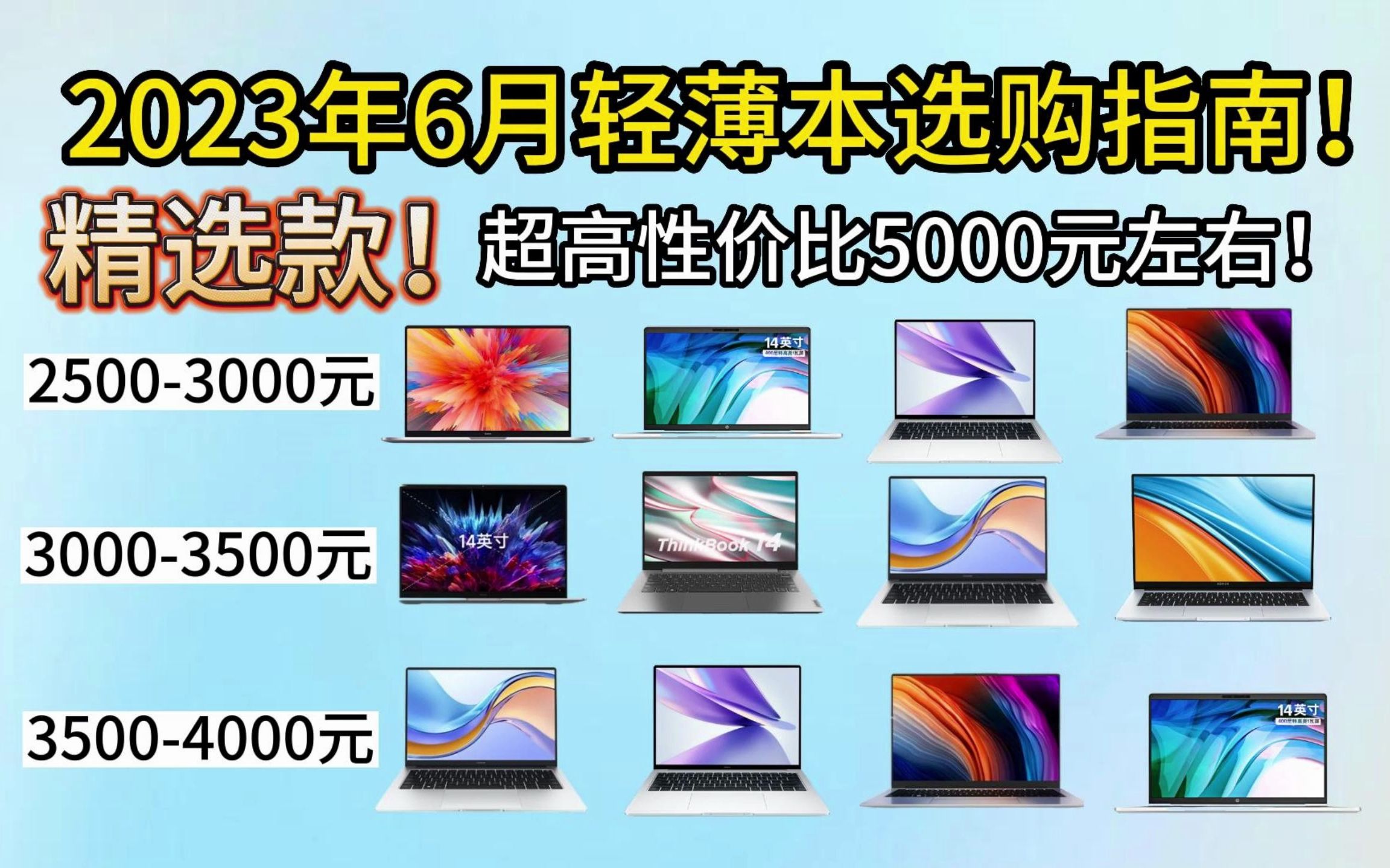 2023年6月更新【轻薄本推荐】预算5000左右笔记本电脑推荐选购指南...