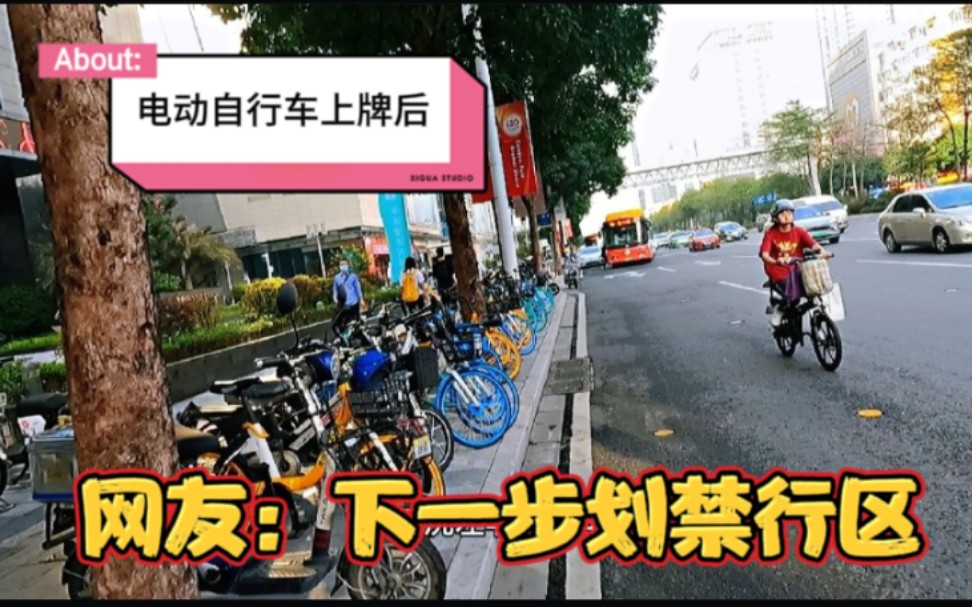 广州电动自行车上完牌后,网友:下一步划禁行区,大家怎么看?