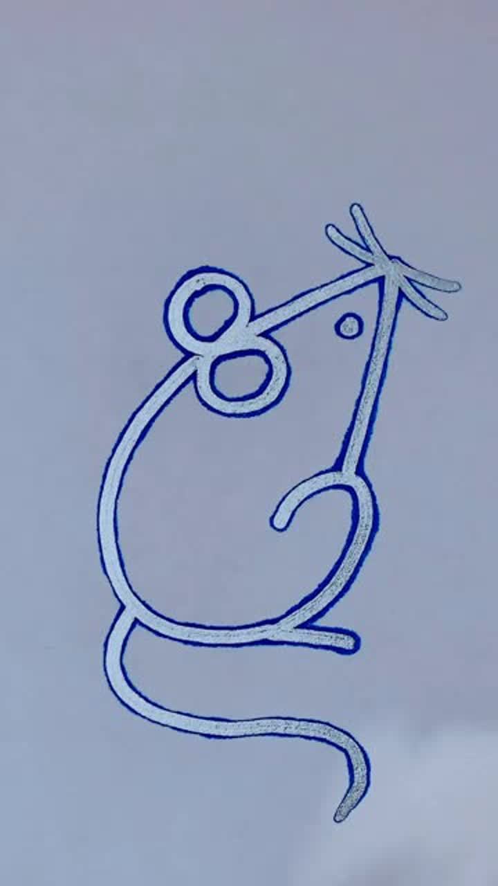 数字画老鼠 简笔画 一起画画