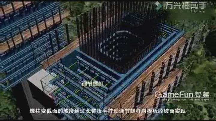 高墩翻模施工工艺动画演示(值得学习)