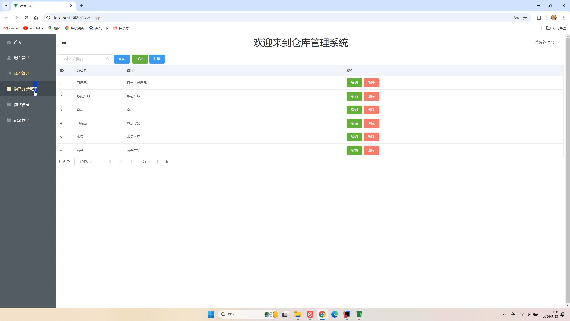 基于Java,SpringBoot和Vue的仓库管理系统商品管理电商后台管理毕业...