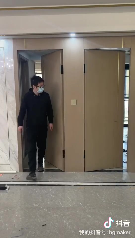 家装设计之双开隐形门搭配豪格液压合页案例