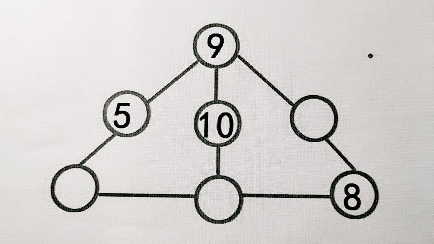 一年级奥数:填上合适的数,使每条直线上三个数的和相等
