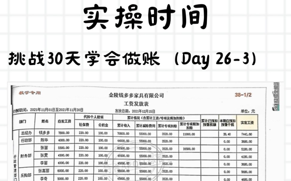 会计小白实战营:挑战30天学会做账(day26-3)--工资支付篇