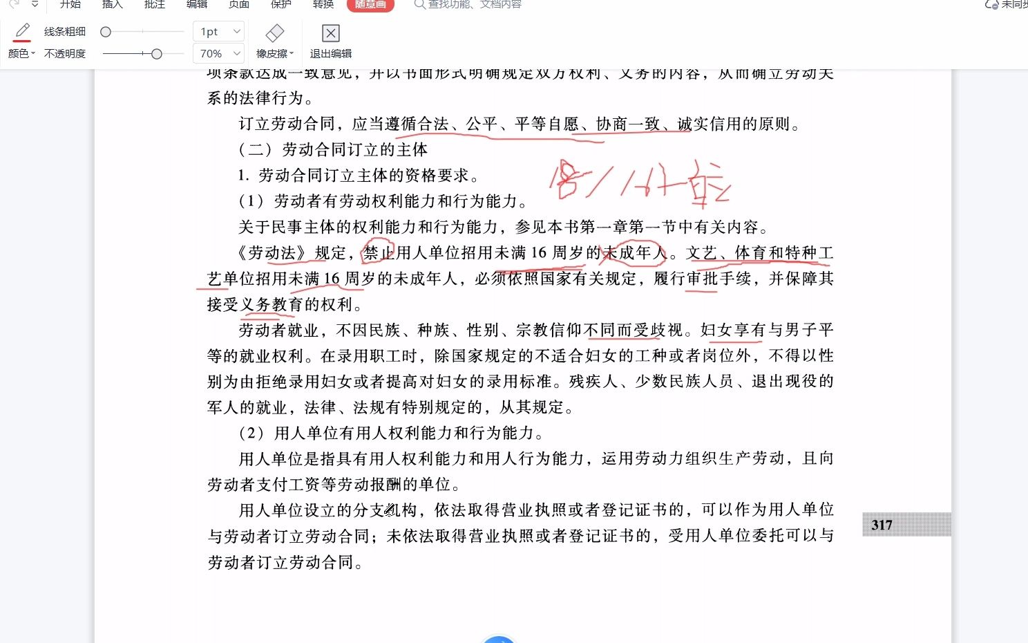 初级经济法手把手P317--用人单位不得有什么行为
