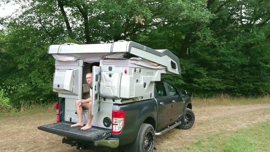 皮卡房车附件,让闲置的皮卡尾箱利用起来,空间虽小但是拆卸方便