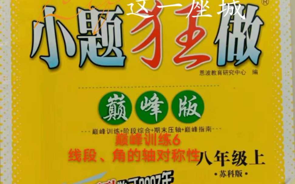 小题狂做巅峰八上巅峰训练6线段、角的轴对称性。原学而思S级团队...
