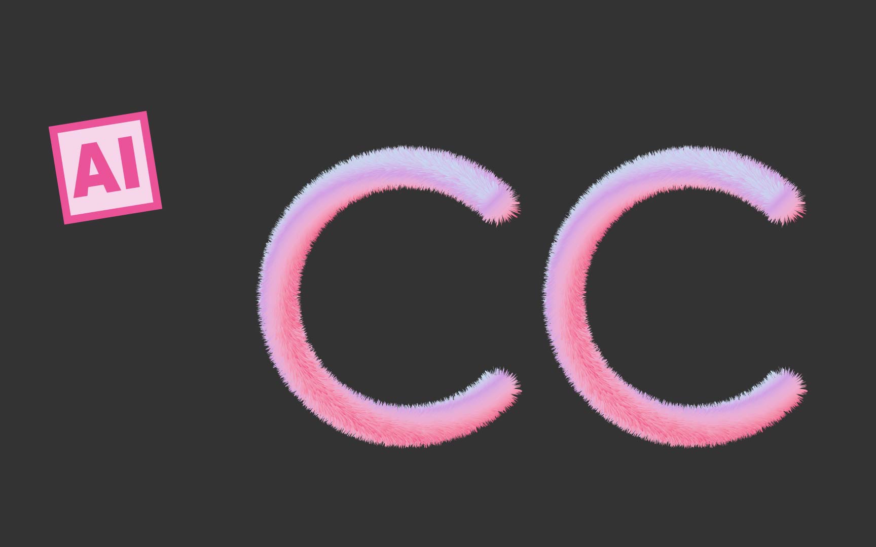 AI小练习35: 混合+渐变制作毛绒效果