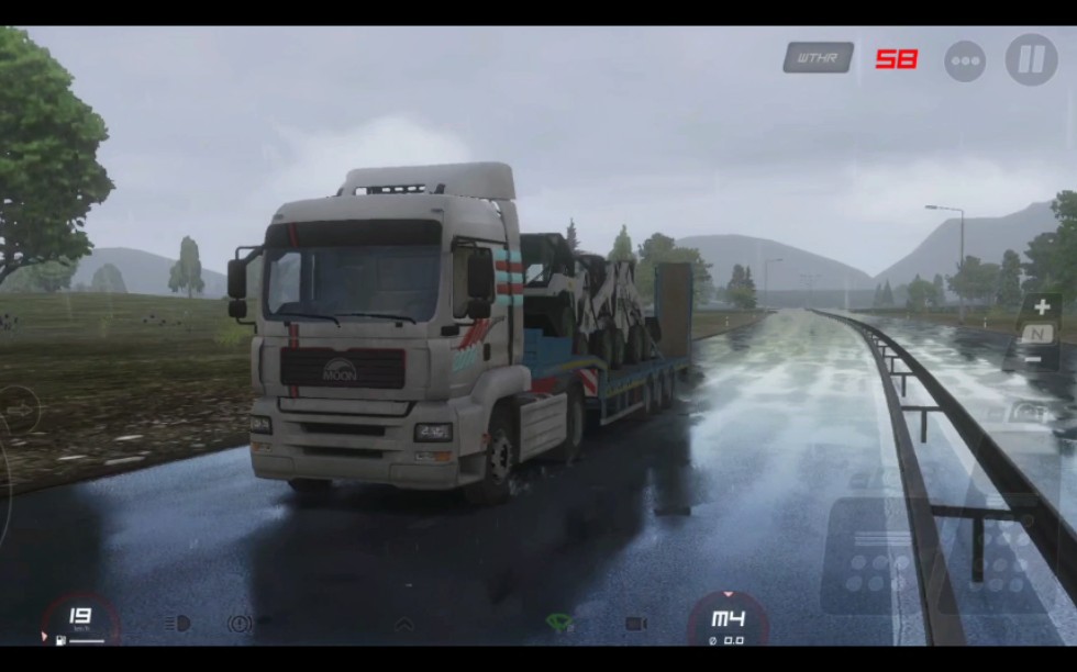 《卡车模拟:欧洲3-测试版》第一时间下载试玩了一下,画质真的棒!雨天...
