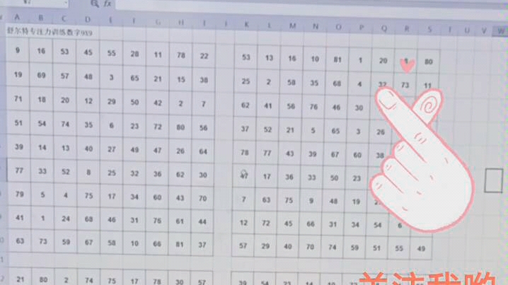 舒尔特方格81-64-49-36-25-16-9- 英文字母
