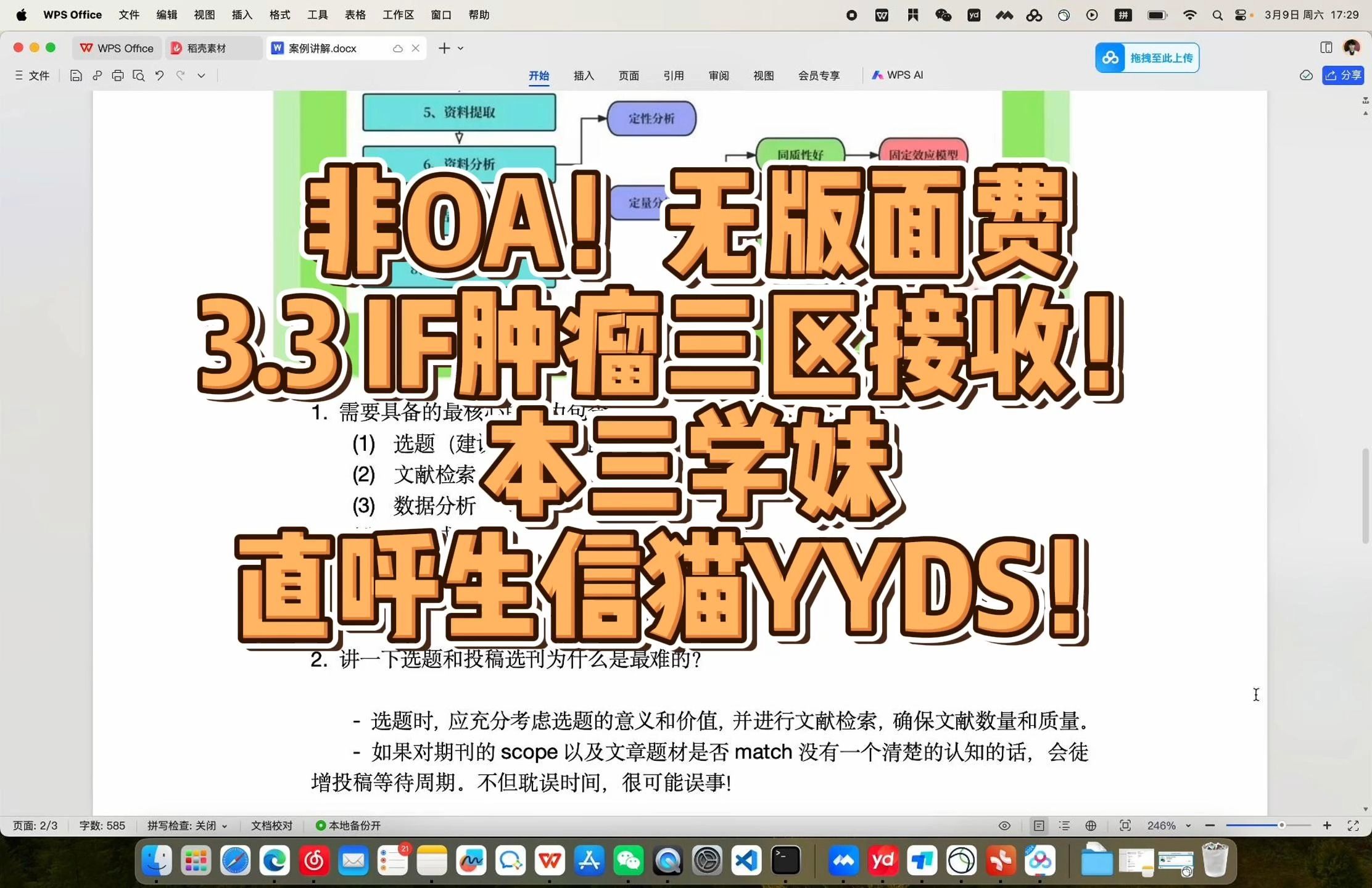 非OA!无版面费3.3 IF肿瘤三区接收!本三学妹直呼生信猫YYDS!【EP01...