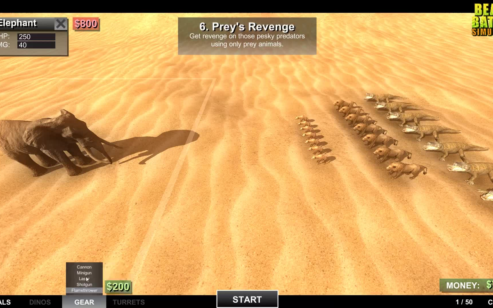 野兽战斗模拟器!超有趣的单机游戏!类似于战争模拟器但是这个明显更爽!