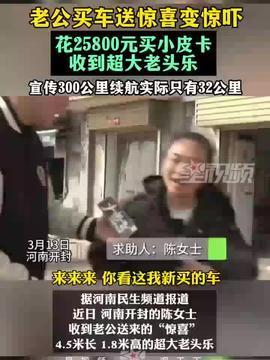 老公买车送惊喜变惊吓,25800元买小皮卡收到超大老头乐