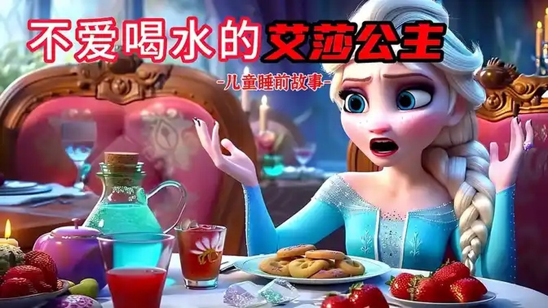 儿童故事《不爱喝水的艾莎公主》3 10岁儿童睡前故事,有声绘本
