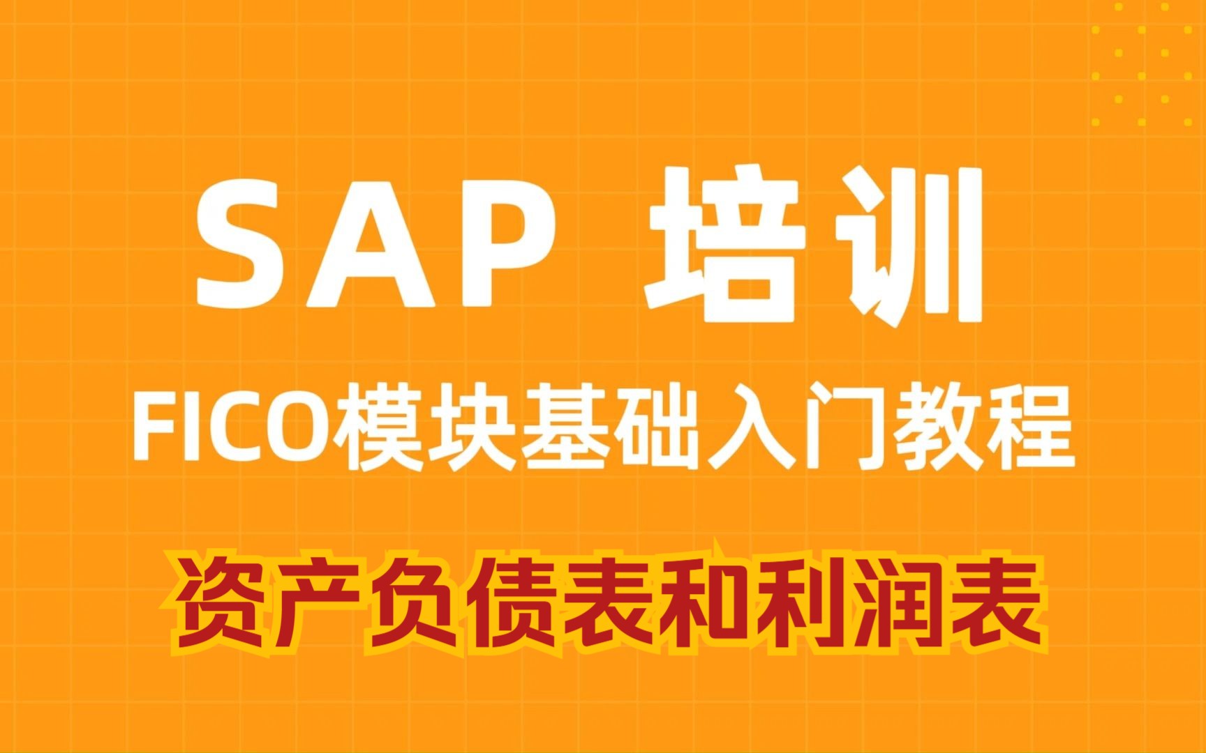 0基础学SAP!(三)资产负债表和利润表