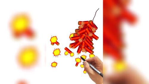教你画鞭炮简笔画