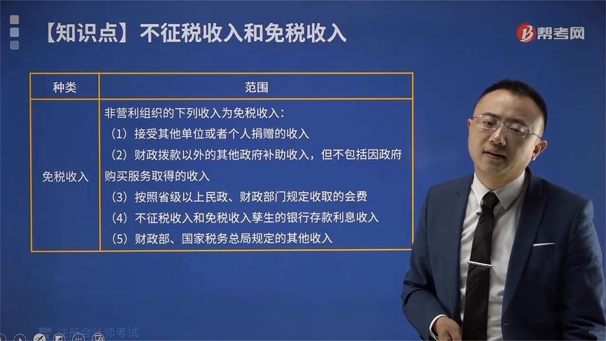 帮考网孙孝群老师详细介绍不征税收入和免税收入的范围有哪些?