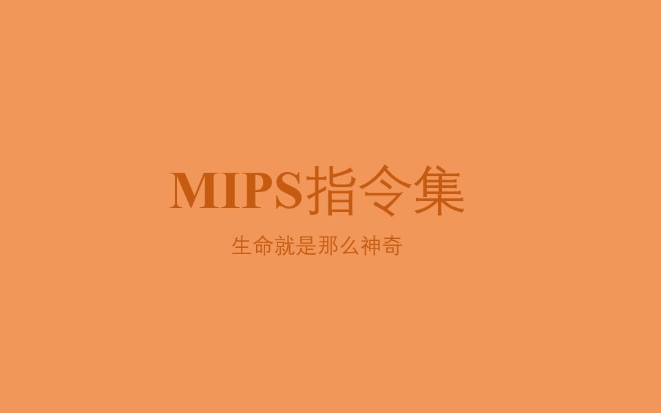 MIPS指令集1