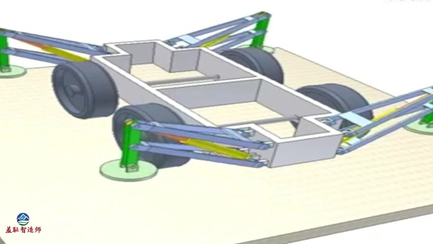 多功能起重车稳定器的工作原理,3D动画演示其工作运行过程
