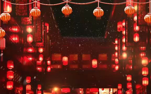 sc1536 歌曲配乐 春节联欢晚会节目 舞台背景视频4K万家灯火灯笼...
